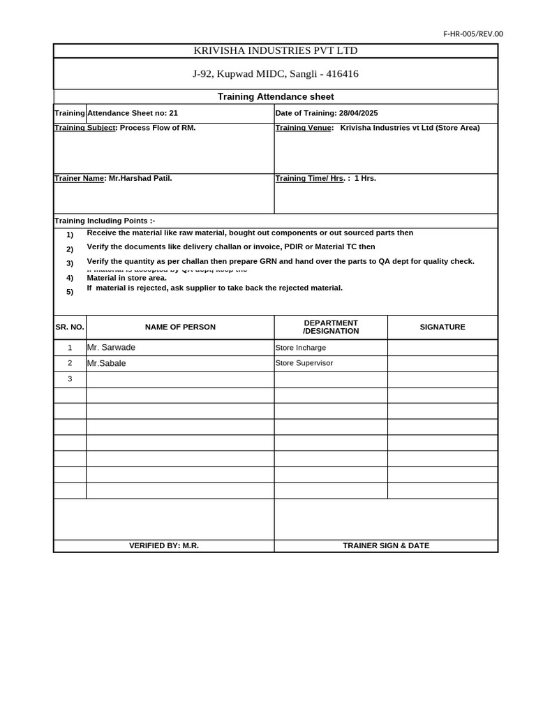 Training Sheet | PDF