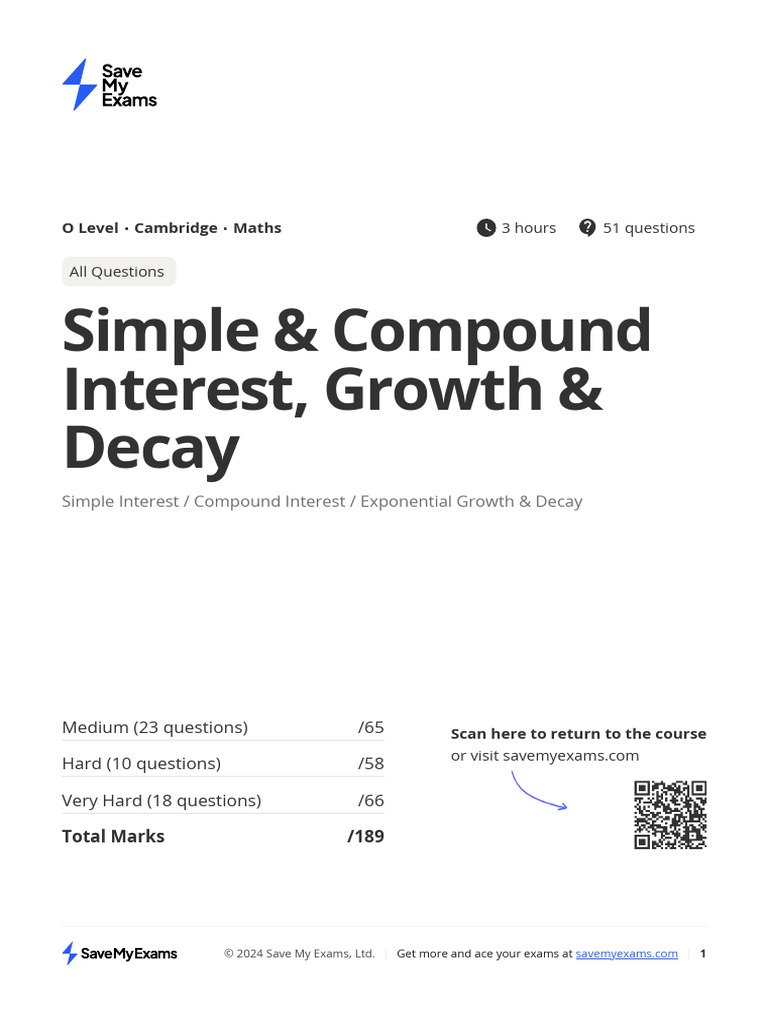 Simple and Compound Interest Growth and Decay AoyF4TpWSpAccMnX | PDF ...