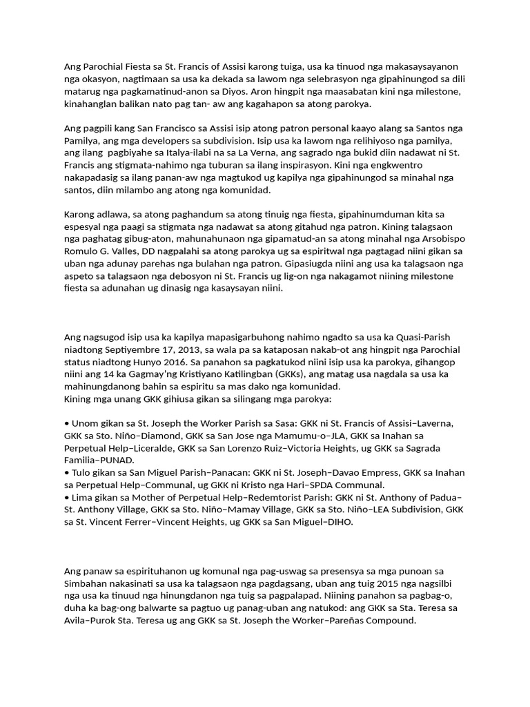 Sfap History Cebuano | PDF