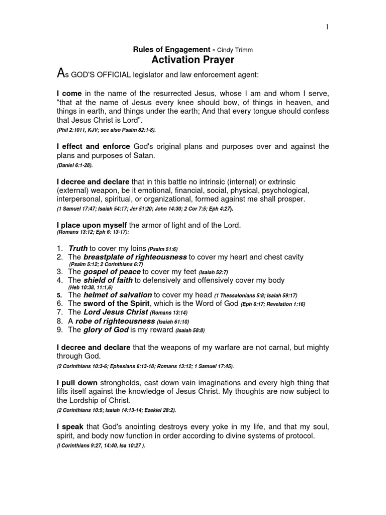 Activation Prayer PDF-1 | PDF | Anointing | Religious Texts