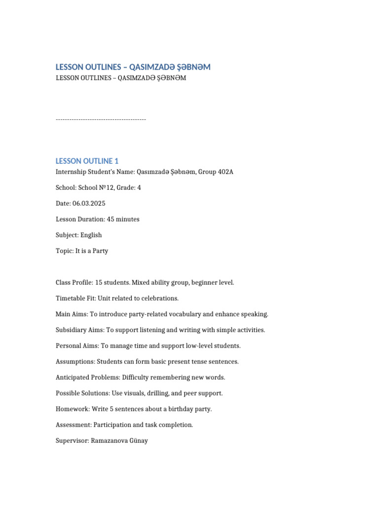 English Lesson Outlines for Grades 4-8 | PDF | Grammar | Human ...