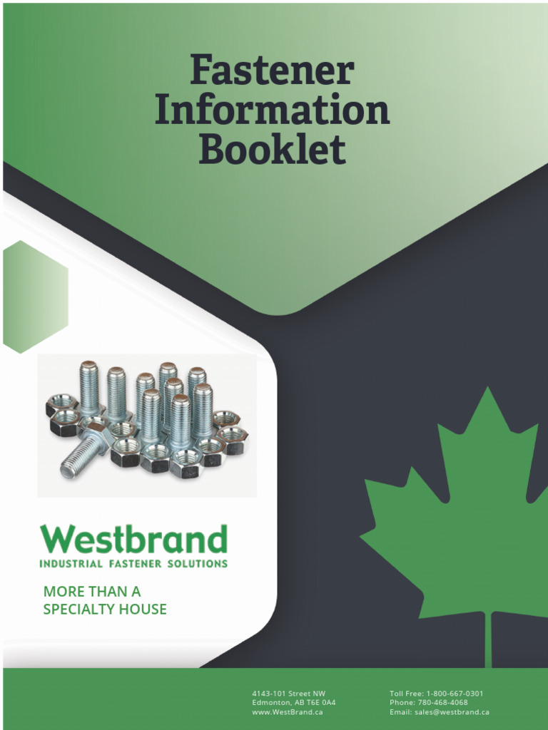 Fastener Information Booklet FINAL | PDF | Screw | Stainless Steel