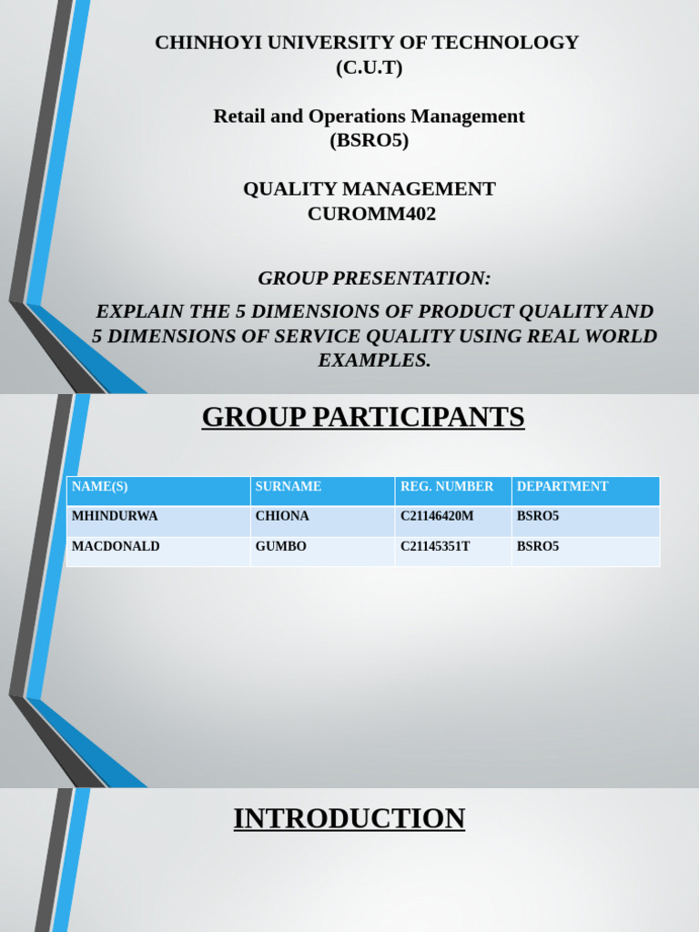 Quality MGT Group Presentation | PDF | Customer Satisfaction