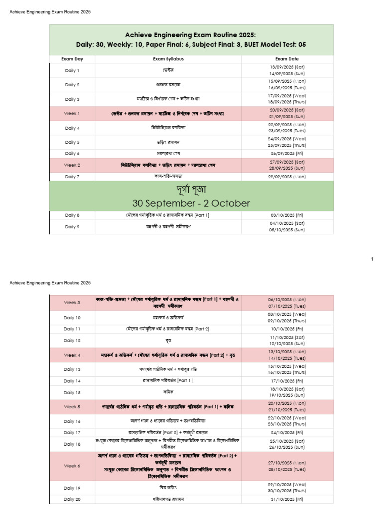 Achieve Engineering Exam Routine 2025 - Achieve Engineering Exam ...