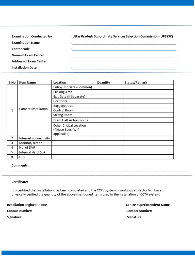 CCTV Installation Certificate | PDF