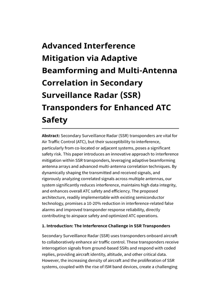 Advanced Interference Mitigation Via Adaptive Beamforming and Multi ...