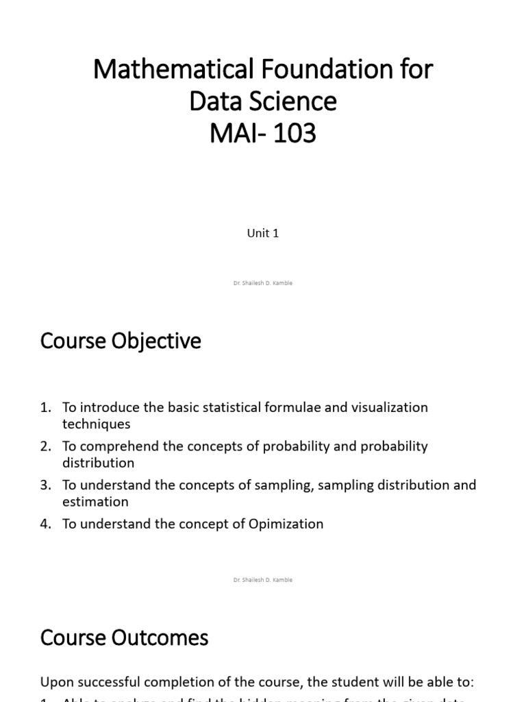 Mfda Unit 1 | PDF | Mathematical Optimization | Statistics
