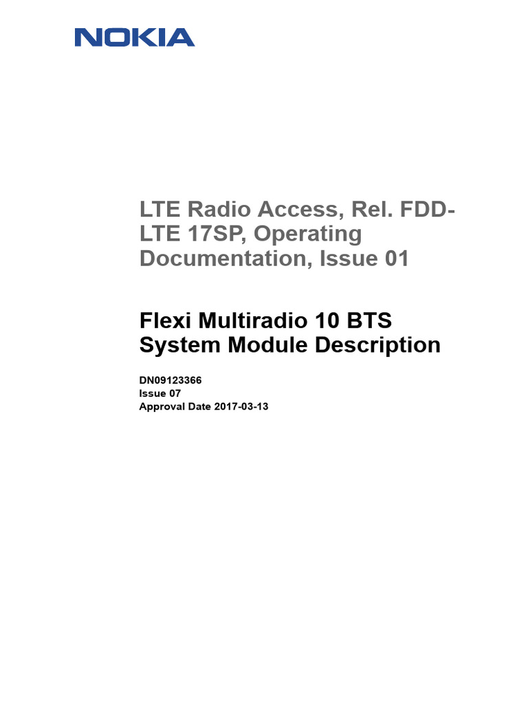 Flexi Multiradio 10 Base Station System Module Description | PDF | High ...