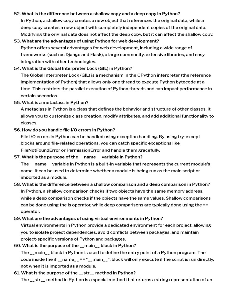 100 Most Asked Python Interview File-2 | PDF | Method (Computer Programming) | Class (Computer ...
