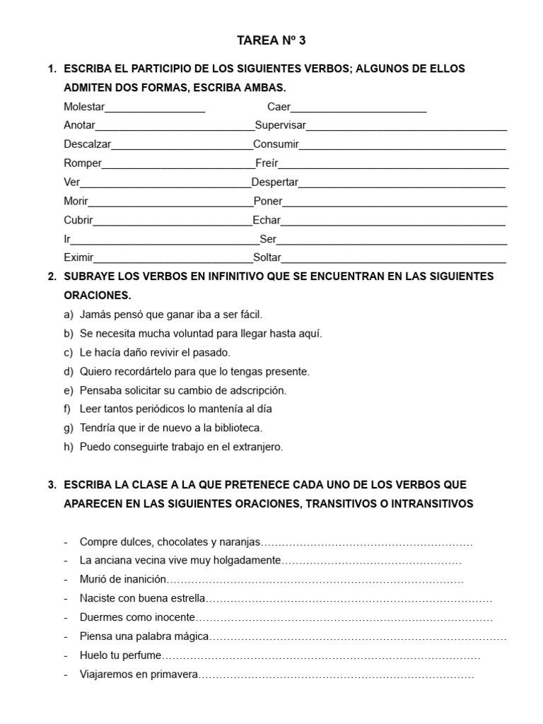 Tarea N - 3 El Verbo | PDF