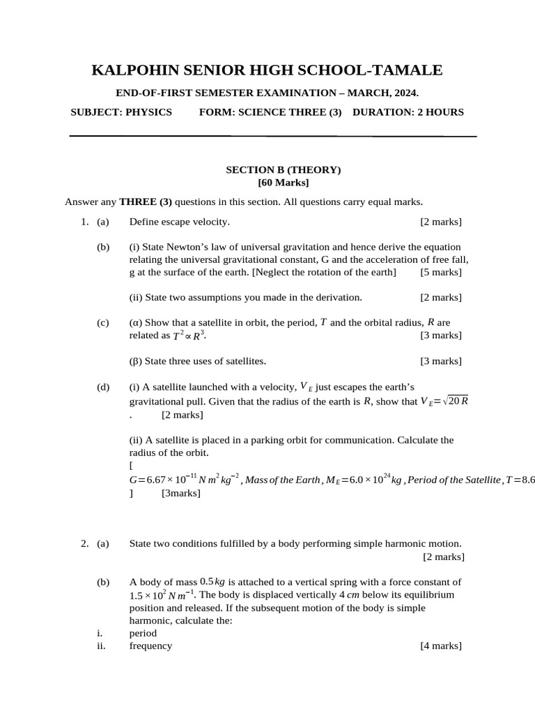 Physics Form 2 Semester 2 | PDF | Force | Orbit