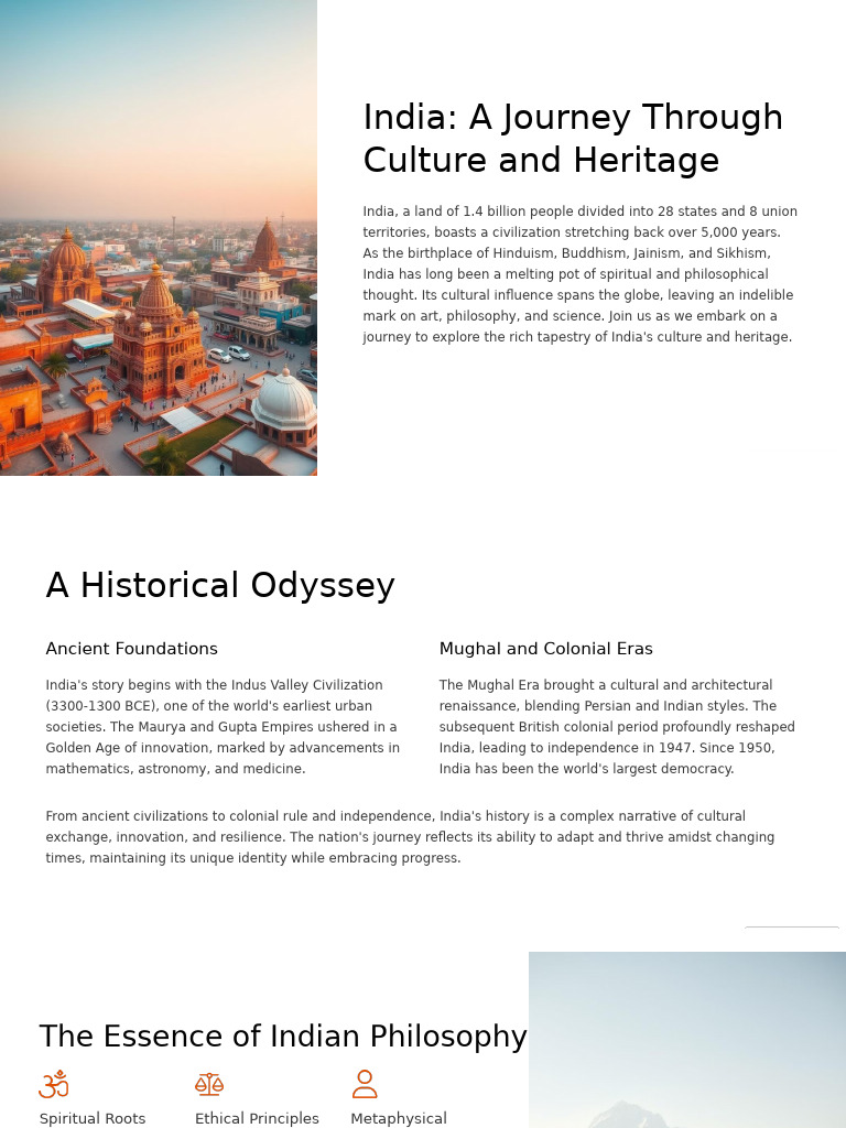 Explore India's Rich Culture and Heritage | PDF | Paintings | Yoga