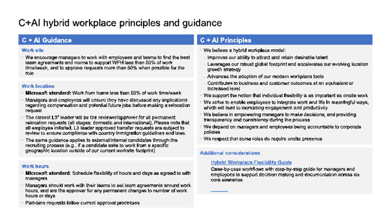 Hybrid Workplace Flexibility Summary of CAI Guidance 2.22.23 | PDF