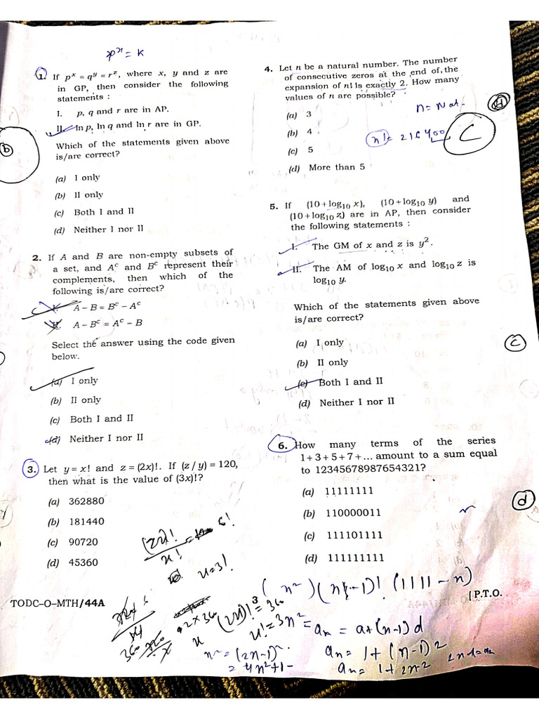 Set A Question Paper Very Important Maths | PDF