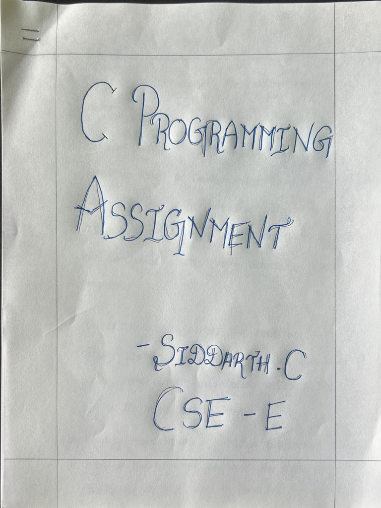 C Programming Assignment 1 Sep 15, 2025 | PDF