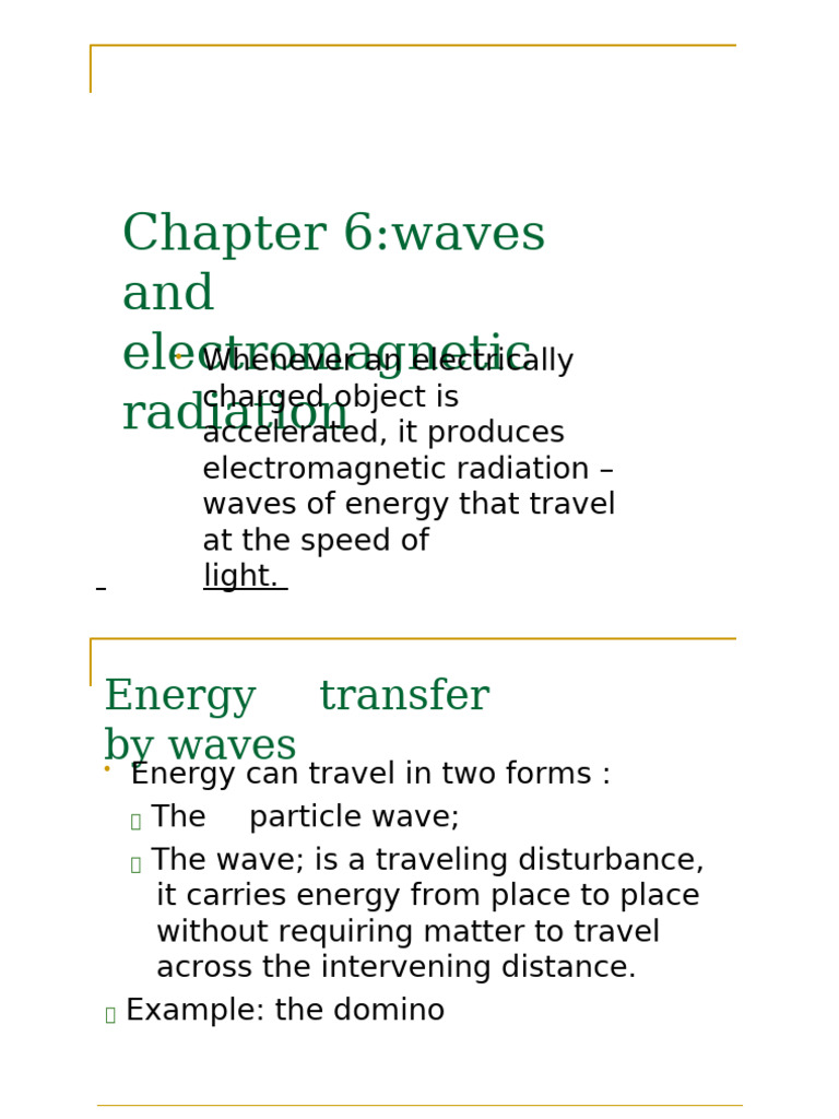 Chapter6 Waves Electromagnetic Radiation Pdf Waves
