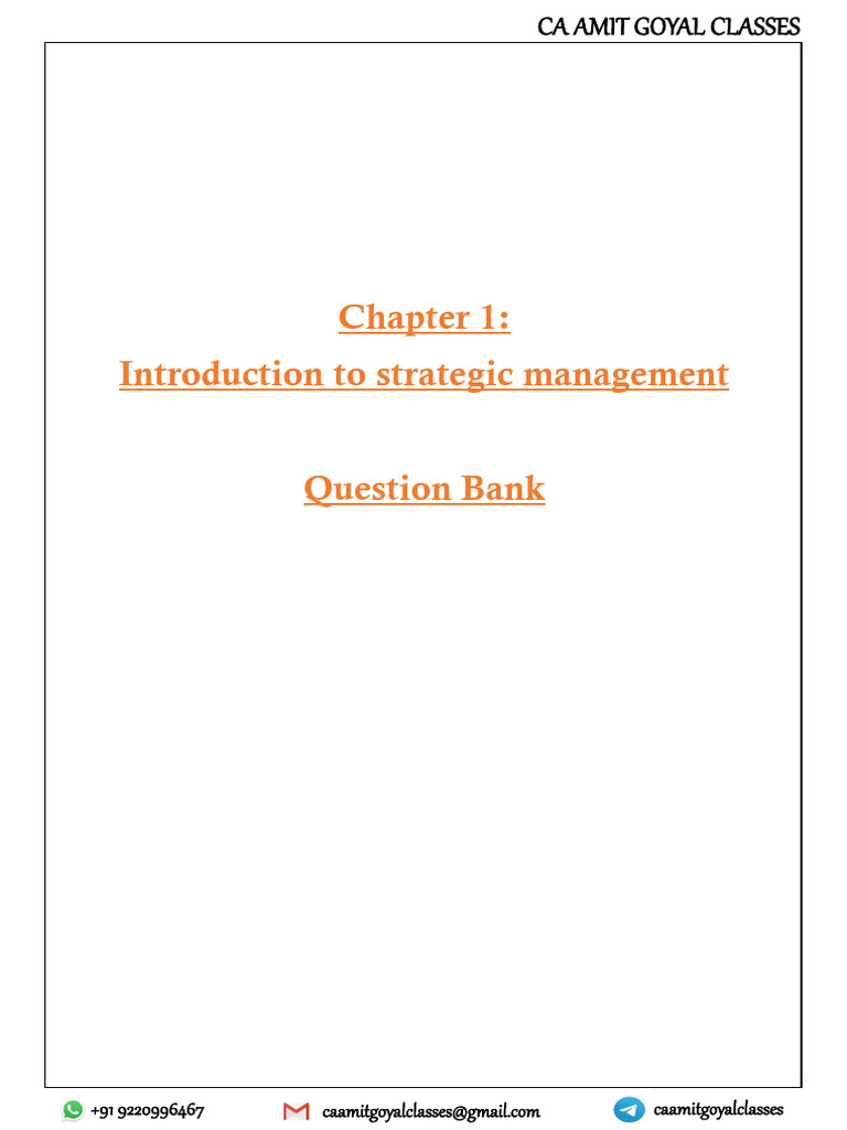 Strategic Management MCQs and Scenarios | PDF | Strategic Management ...