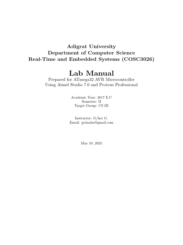 Real Time and Embedded Lab Manual | PDF | Control Flow | Computer Architecture