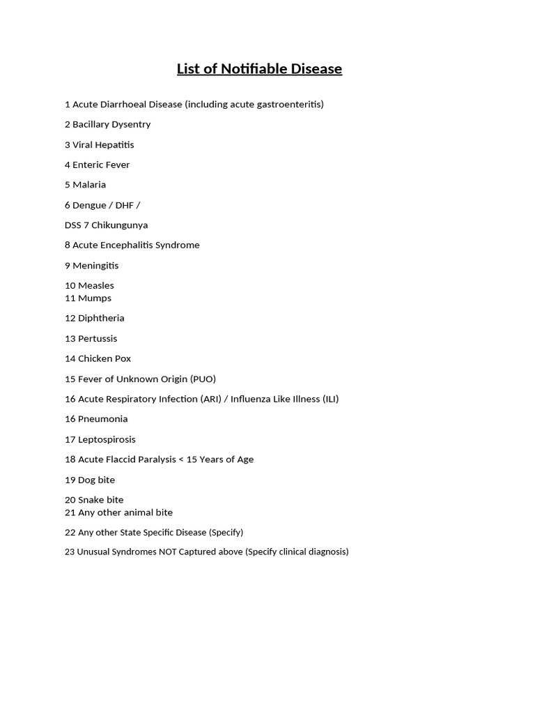 Notifiable Disease | PDF