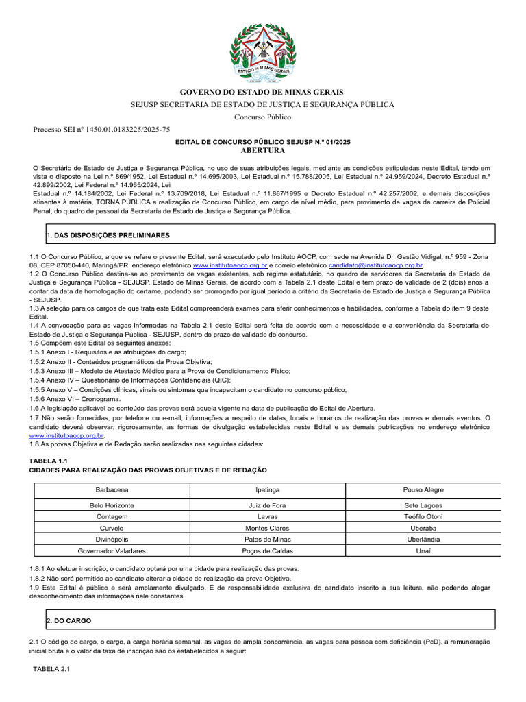 Edital PPMG | PDF | Amamentação | Deficiência