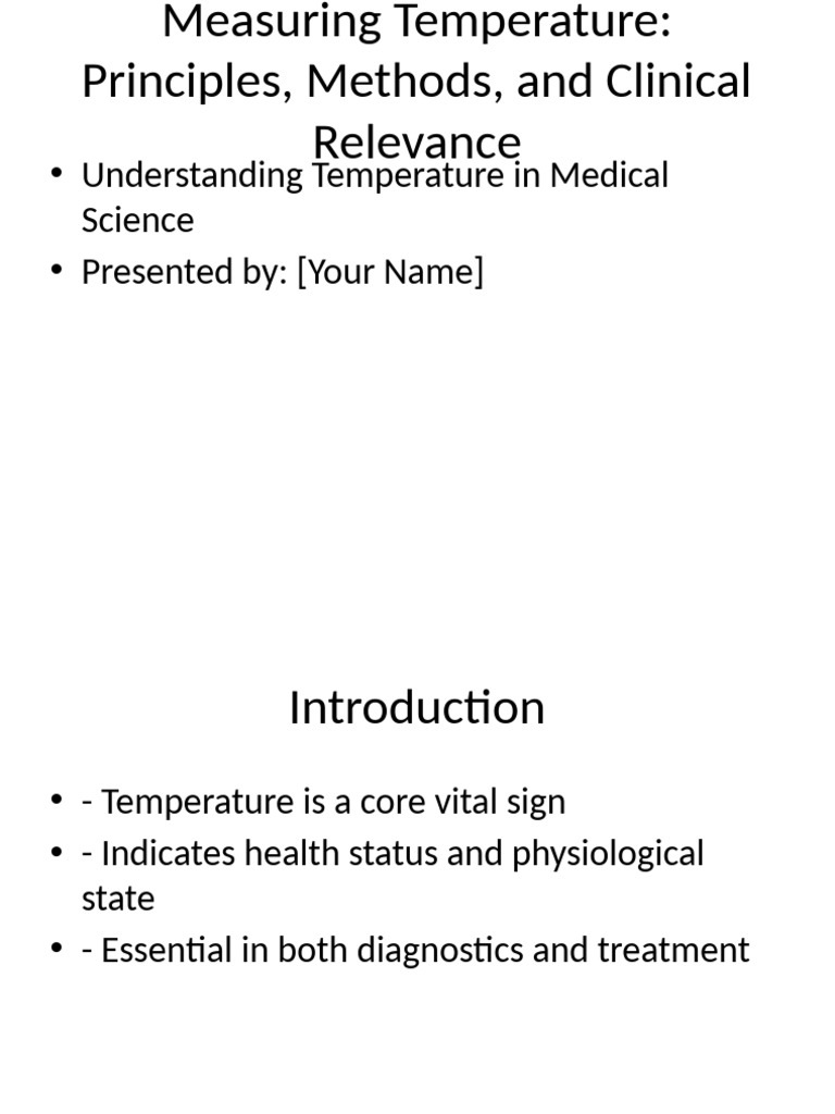 Temperature Measurement in Healthcare | PDF