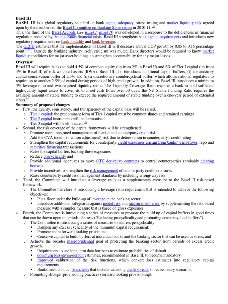 Basel III | PDF | Basel Iii | Capital Requirement
