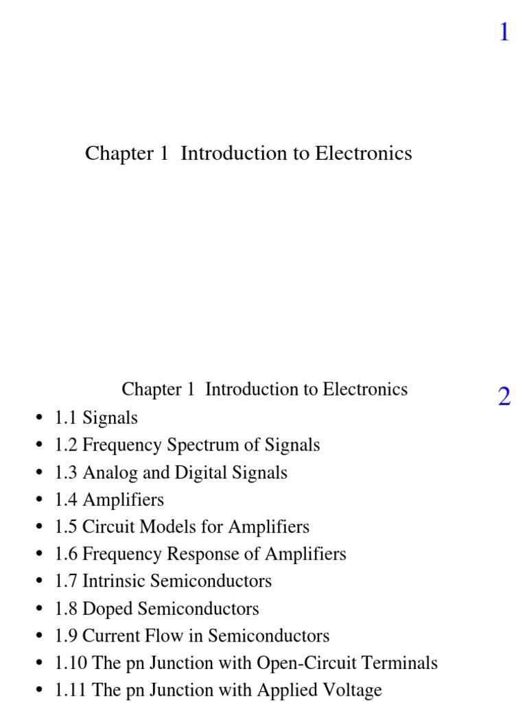 Chapter 1 Introduction To Electronics | PDF | Signal (Electrical ...