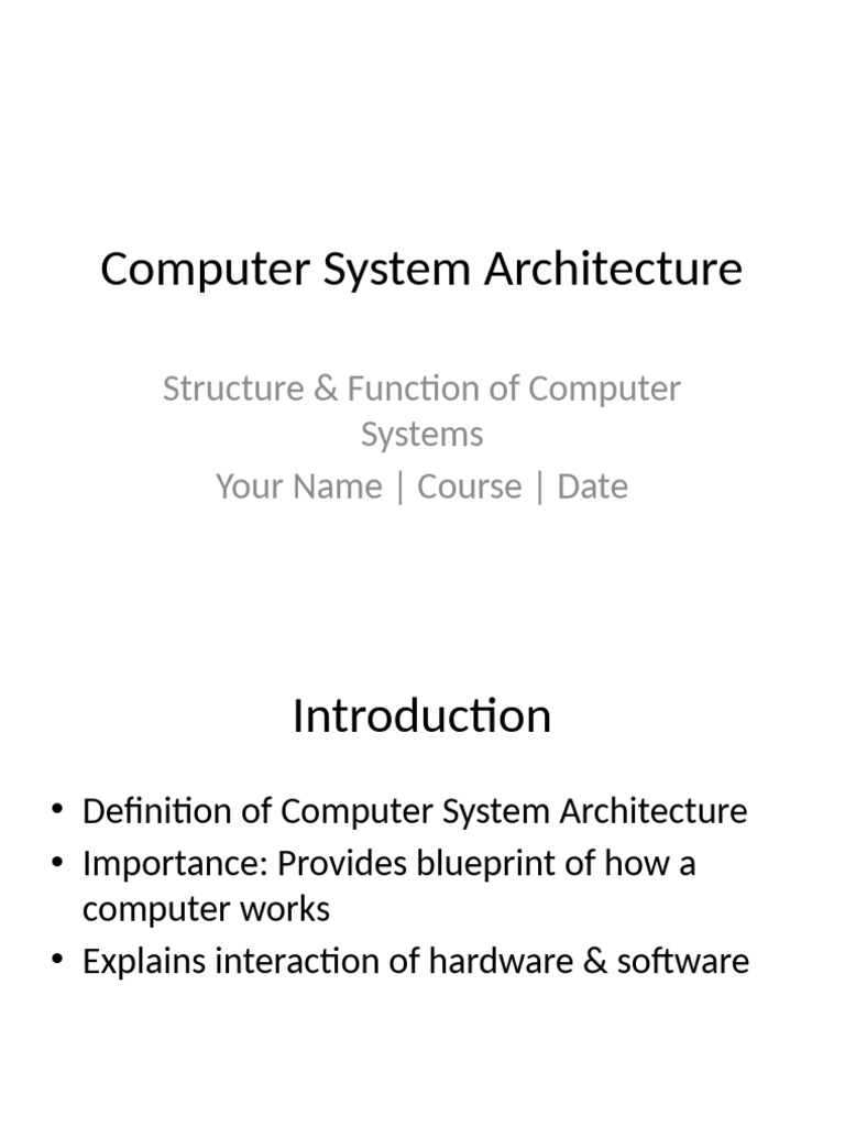 Computer System Architecture | PDF