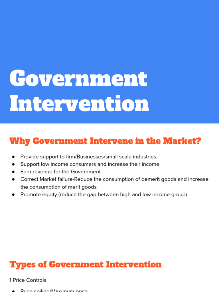 Government Market Interventions Explained | PDF | Cost Of Living ...