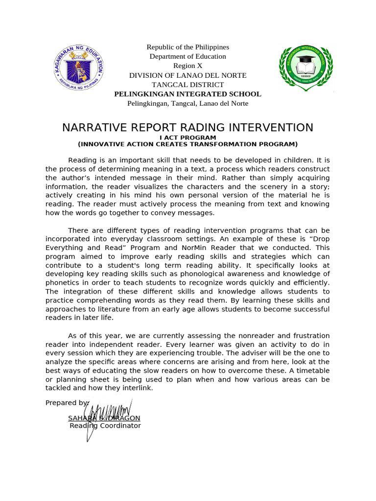 Reading Intervention Program Report | PDF
