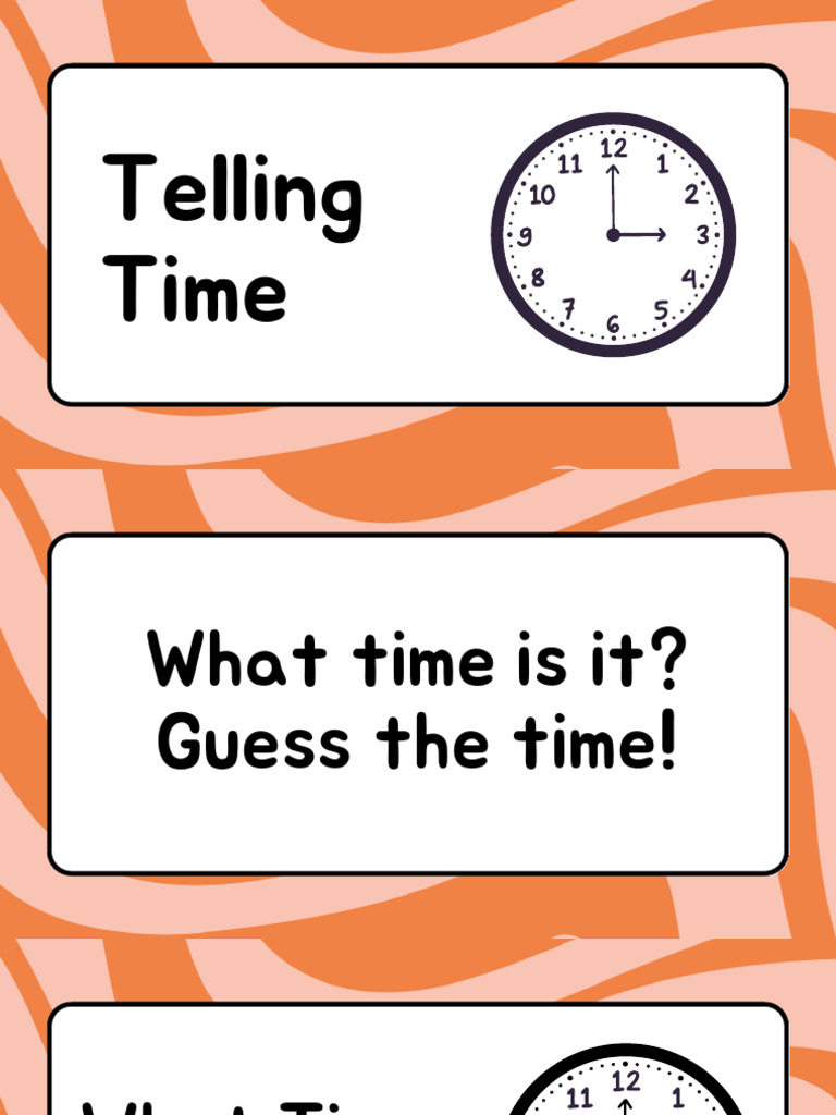 Telling Time Game Presentation in Colorful Simple Style | PDF
