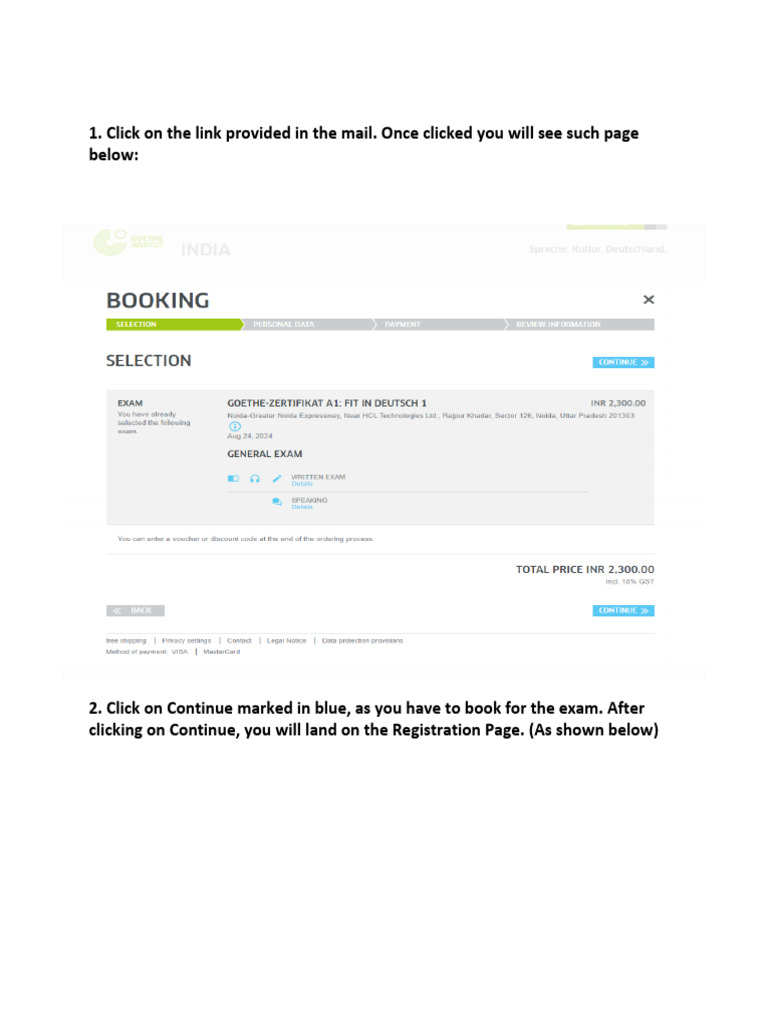 Steps To Register For The Exam | PDF