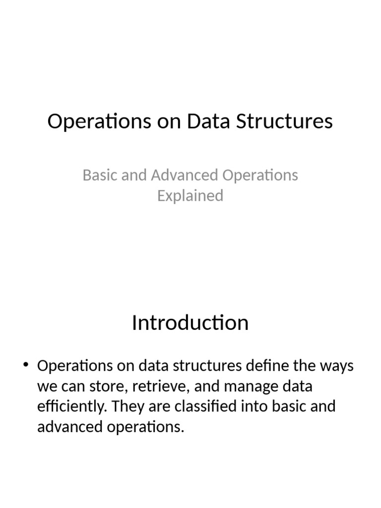 Operations On Data Structures | PDF