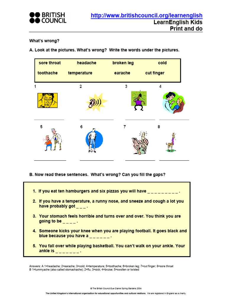 Learn English: Health Vocabulary Exercises | PDF