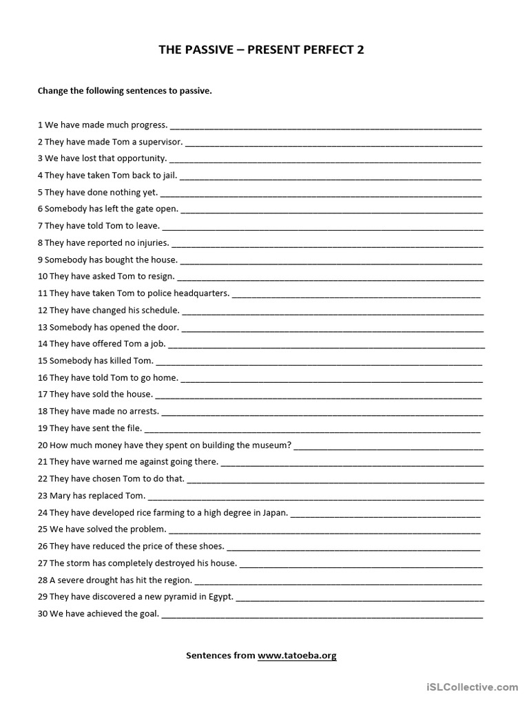 Passive Voice: Present Perfect Exercises | PDF
