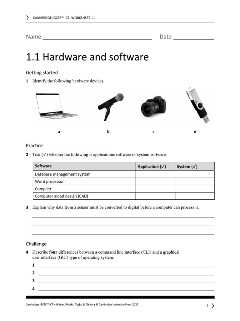 ICT Worksheet | PDF