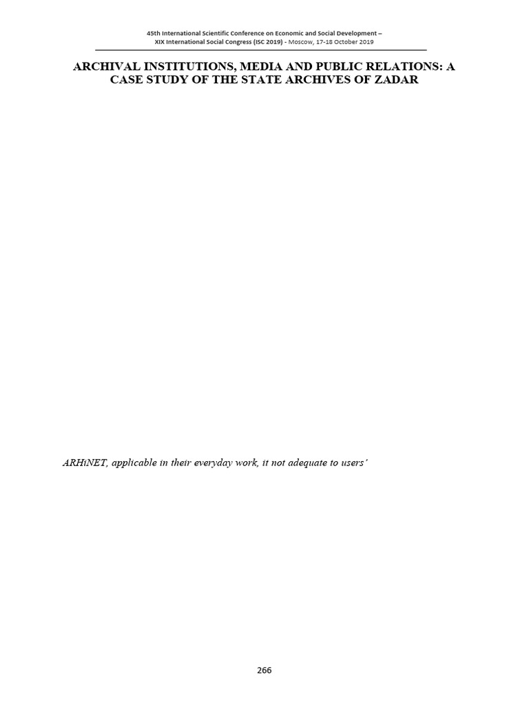 Archival Institutions, Media and Public Relations: A Case Study of The ...
