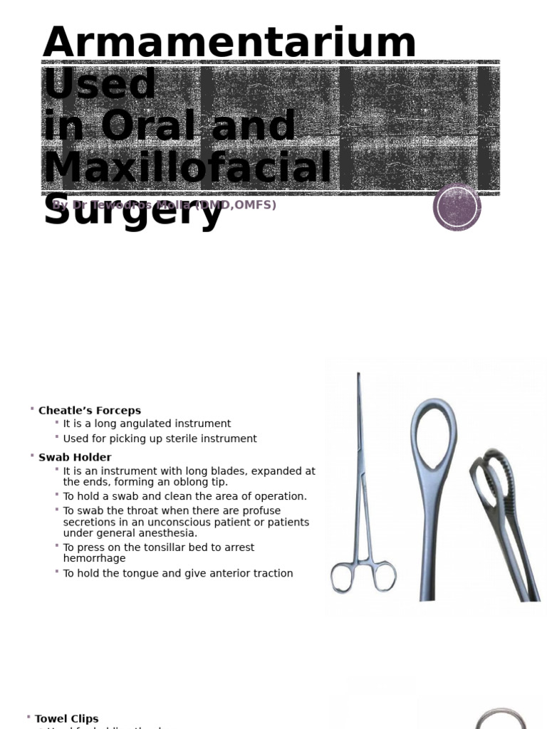 Instruments in Oral and Maxillofacial Surgery | PDF | Dental Anatomy
