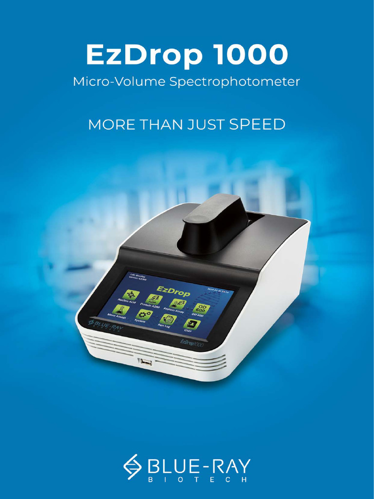 Blue-Ray Biotech EzDrop 1000 Micro-Volume Spectrophotometer Brochure ...