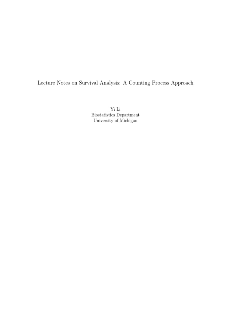Survival Analysis via Counting Processes | PDF | Stochastic Process ...