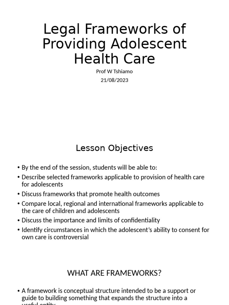 Adolescent Health Care Legal Frameworks | PDF | Children's Rights ...