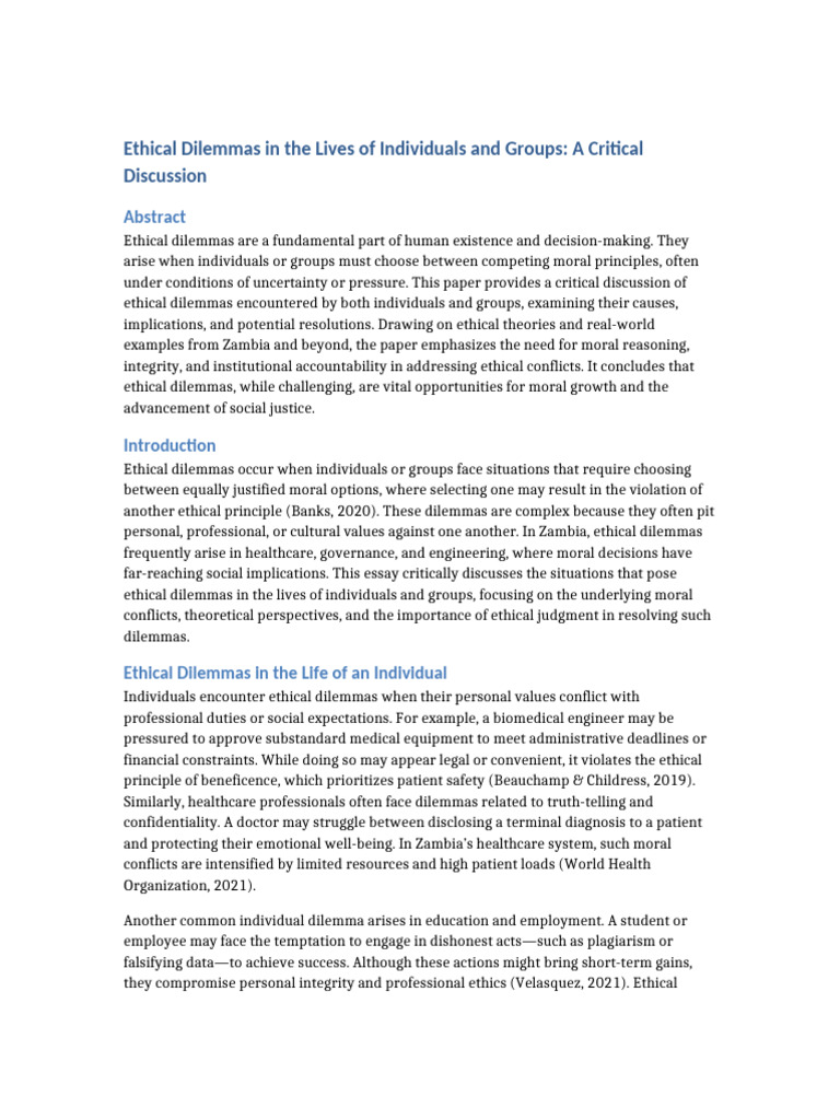 Ethical Dilemmas Revised Assignment Rewrite | PDF | Justice | Crime ...