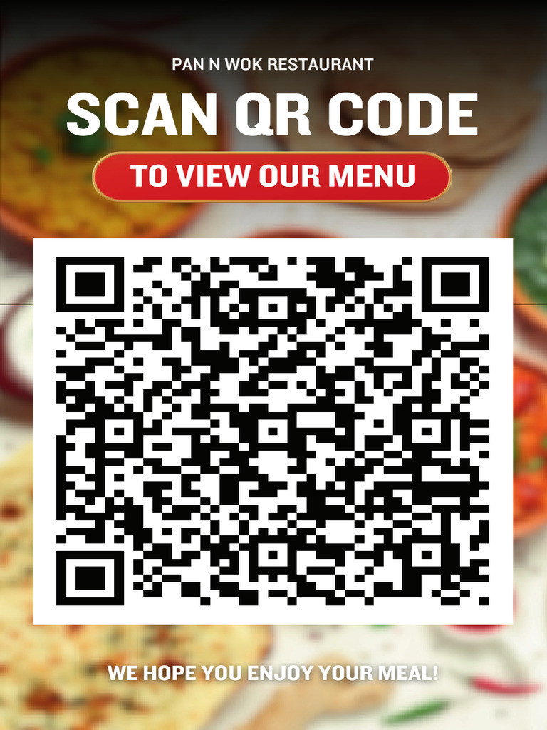 Black Red Restaurant Menu Scan QR Code A5 Document (4.1 X 6.8 CM ...