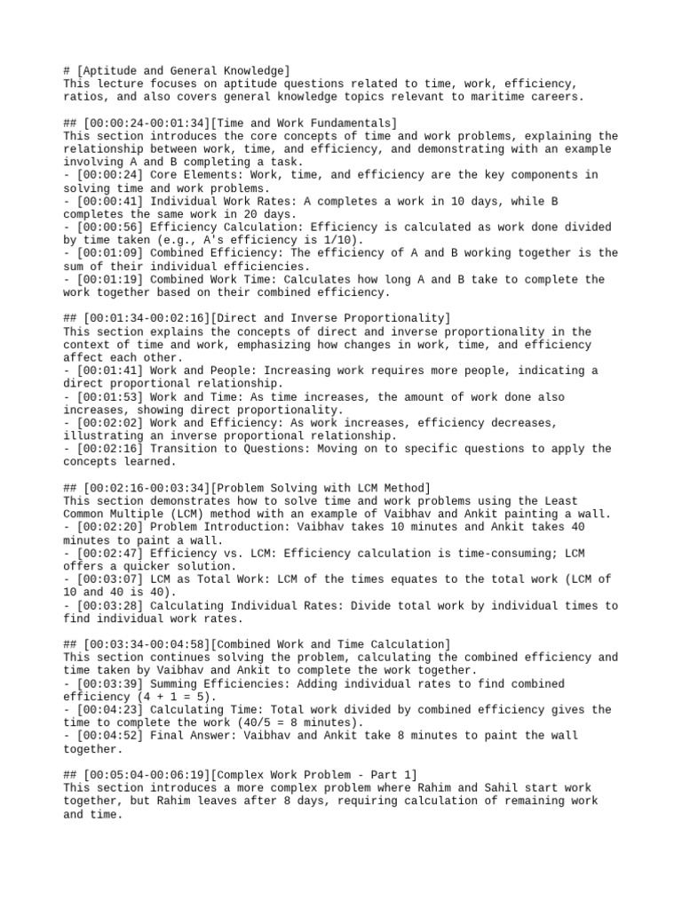 Imucet 2025 Aptitude Full Syllabus 3 Hours Marathon BM Merchant Navy - Summary | PDF | Cognitive ...