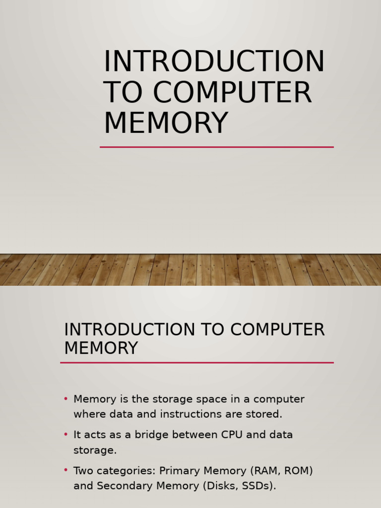 Introduction To Computer Memory | PDF