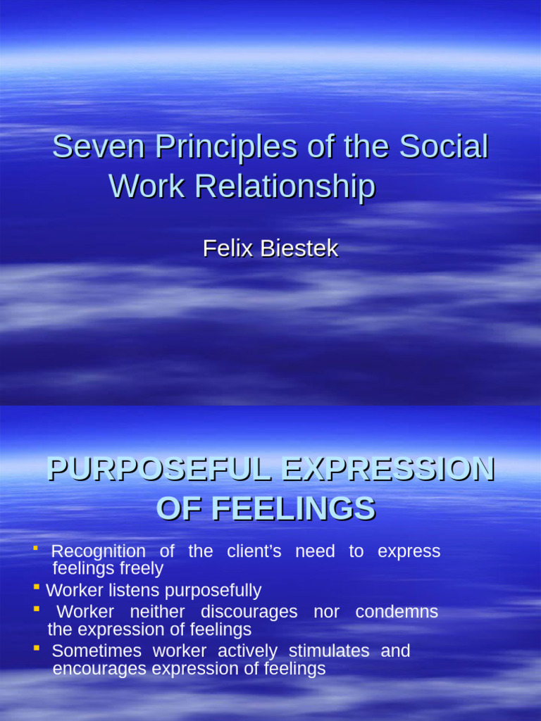 Seven Principles of the Social Work Relationship (1) | PDF | Feeling ...