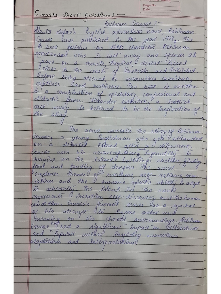 5 Marks Answers. | PDF