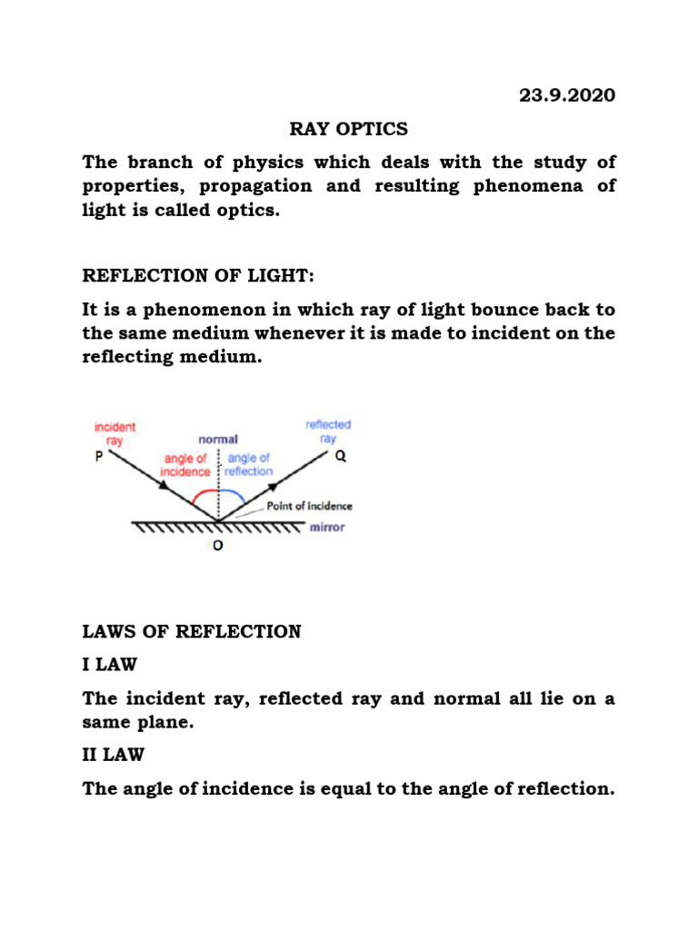 Understanding Ray Optics Principles | PDF | Rainbow | Scattering