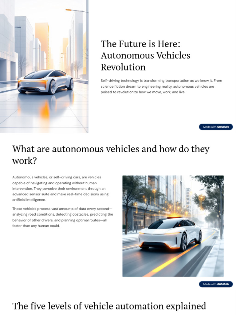 Autonomous Vehicles: Future of Transport | PDF | Artificial ...