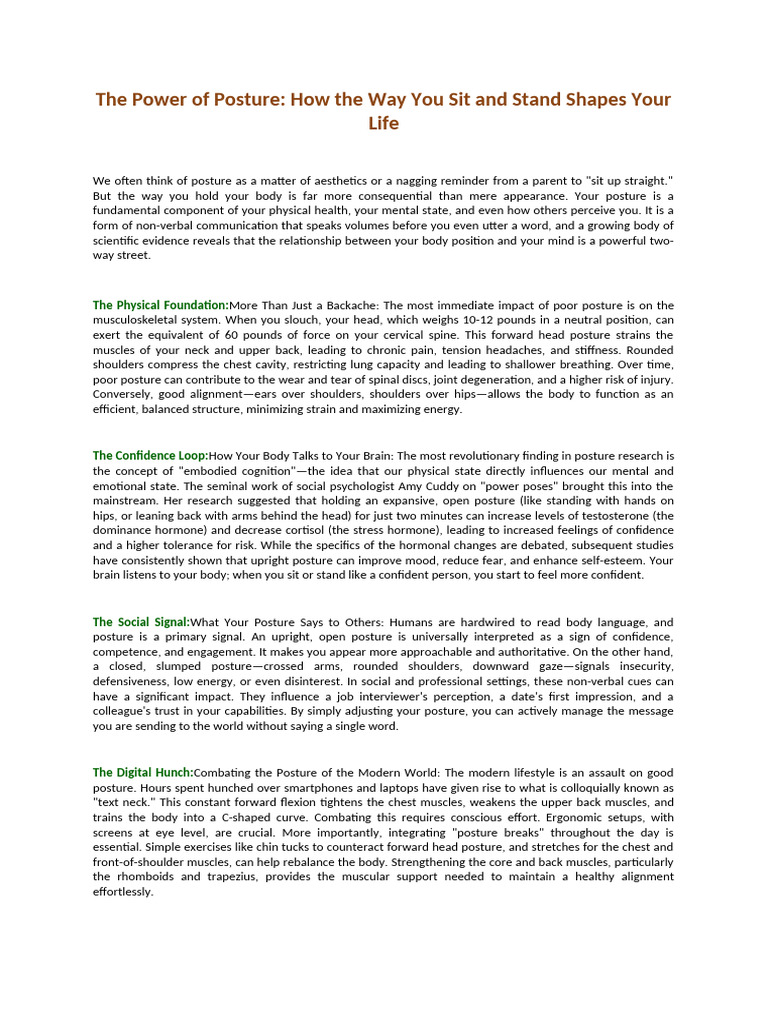 03 - The Power of Posture - How The Way You Sit and Stand Shapes Your ...